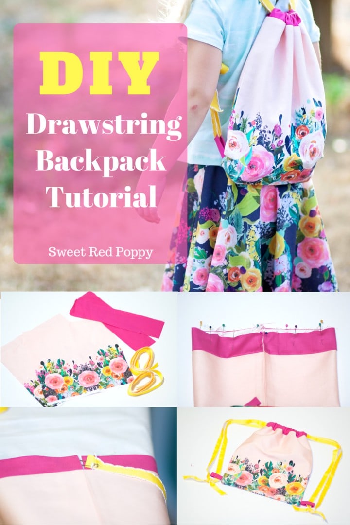 Back-To-School Kids Drawstring Backpack Tutorial - Sweet Red Poppy