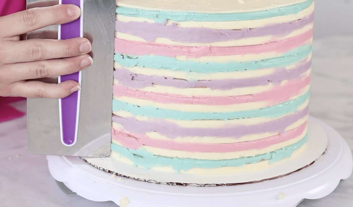 Striped Buttercream Cake - Sweet Red Poppy