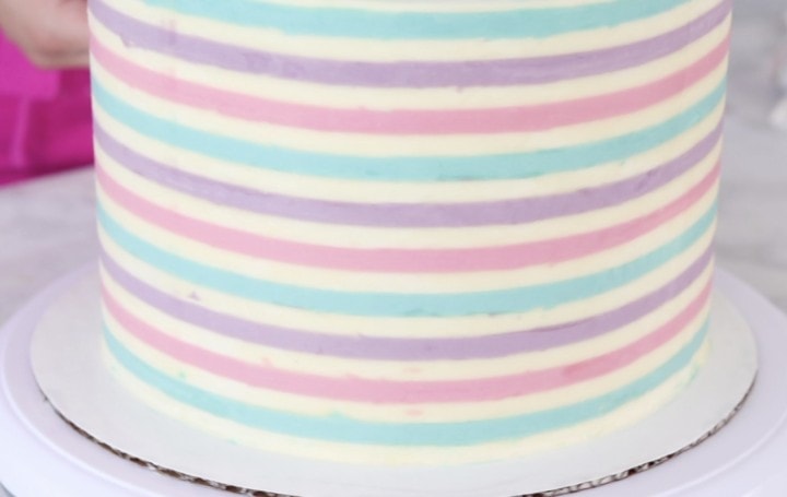 Striped Buttercream Cake - Sweet Red Poppy