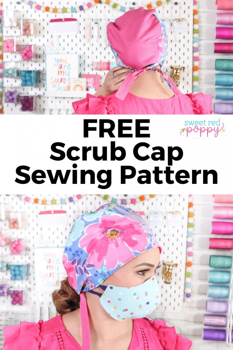 How to Make a Scrub Cap: FREE Sewing Pattern - Sweet Red Poppy