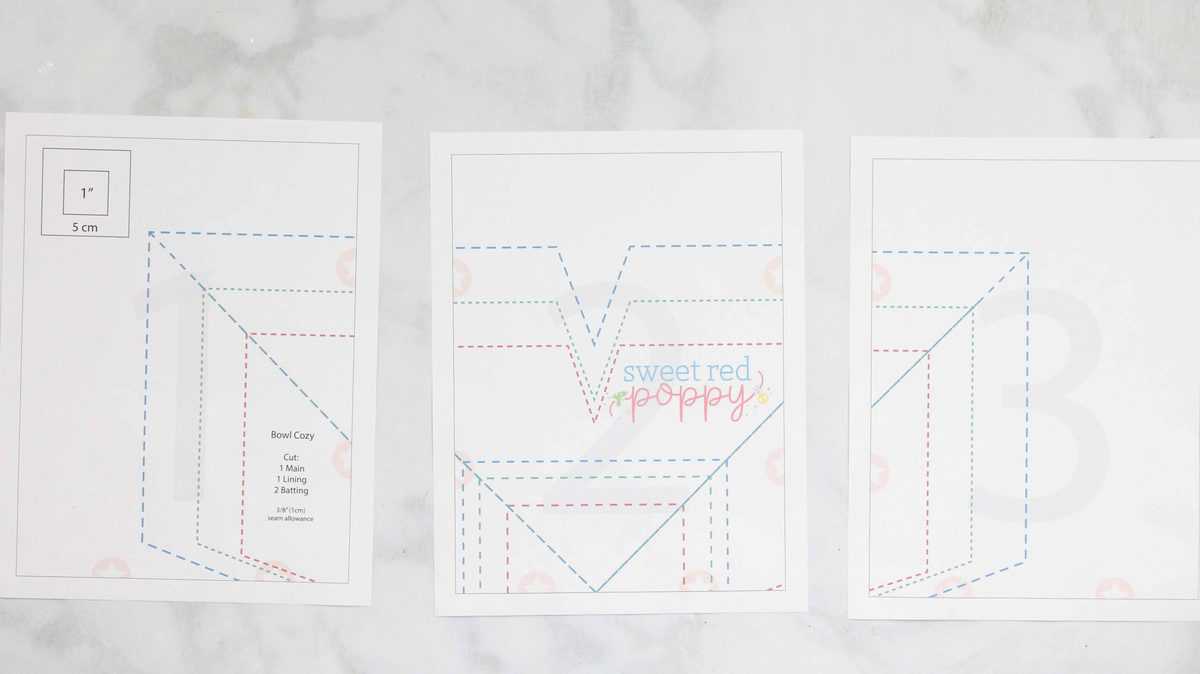 Microwave Bowl Cozy Sewing Pattern - Sweet Red Poppy