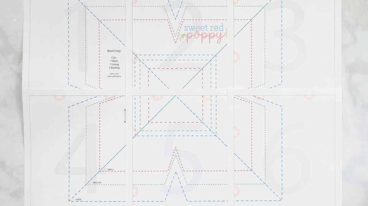 Microwave Bowl Cozy Sewing Pattern - Sweet Red Poppy