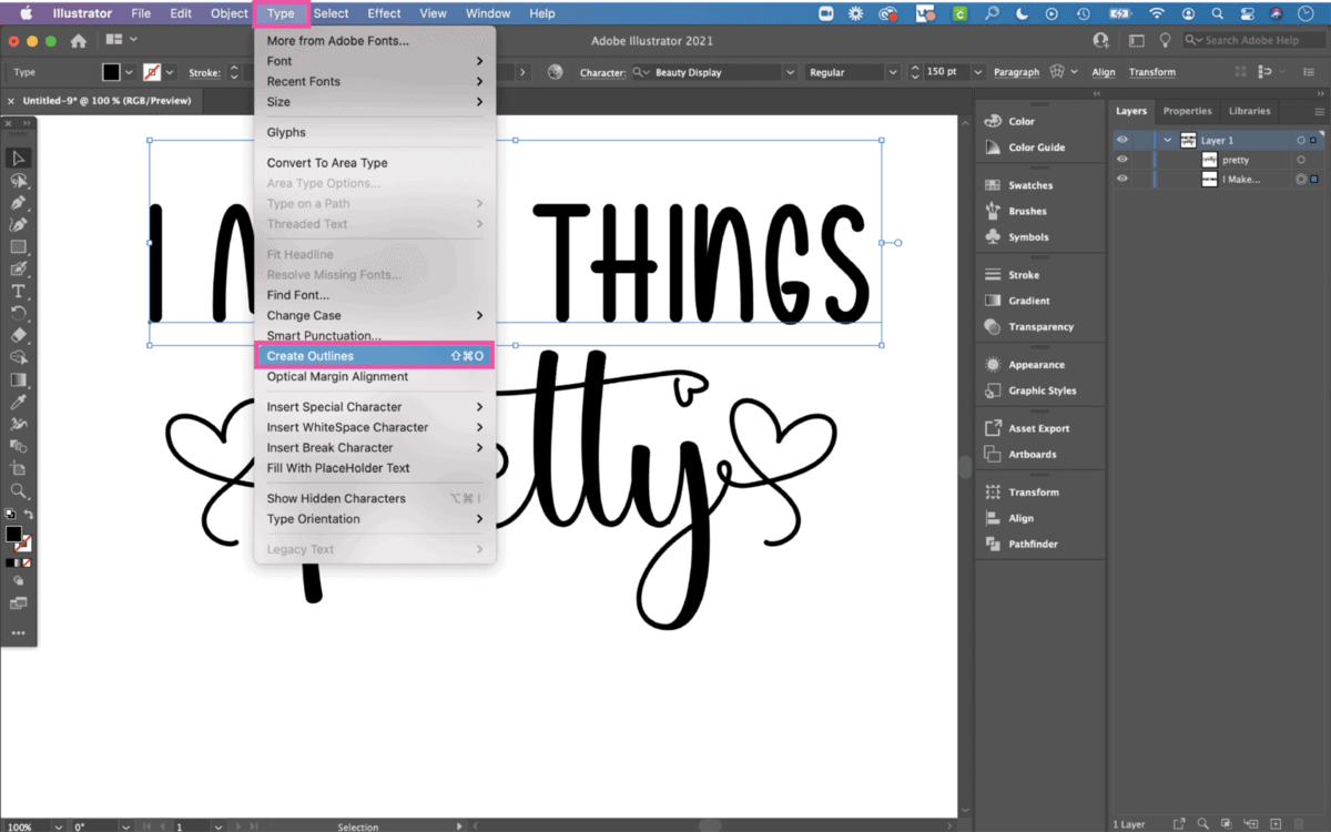 How to make SVG cut files using Adobe Illustrator for Cricut & Silhouette