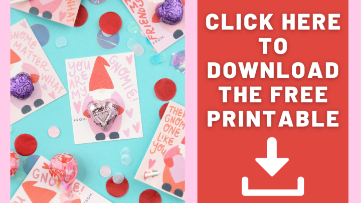 Valentine's Day Printable Gnome Cards - Sweet Red Poppy