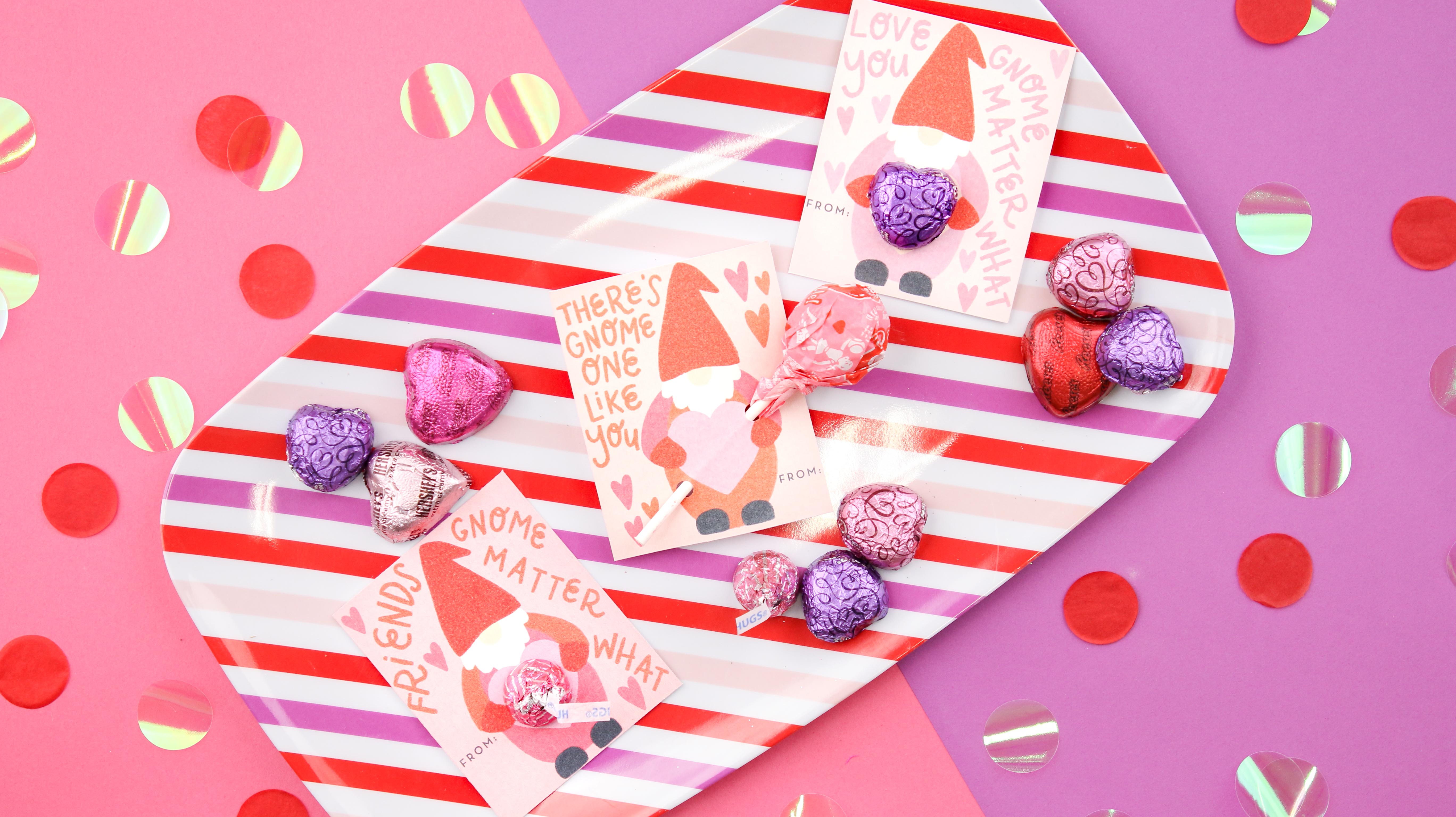 Valentine's Day Printable Gnome Cards - Sweet Red Poppy