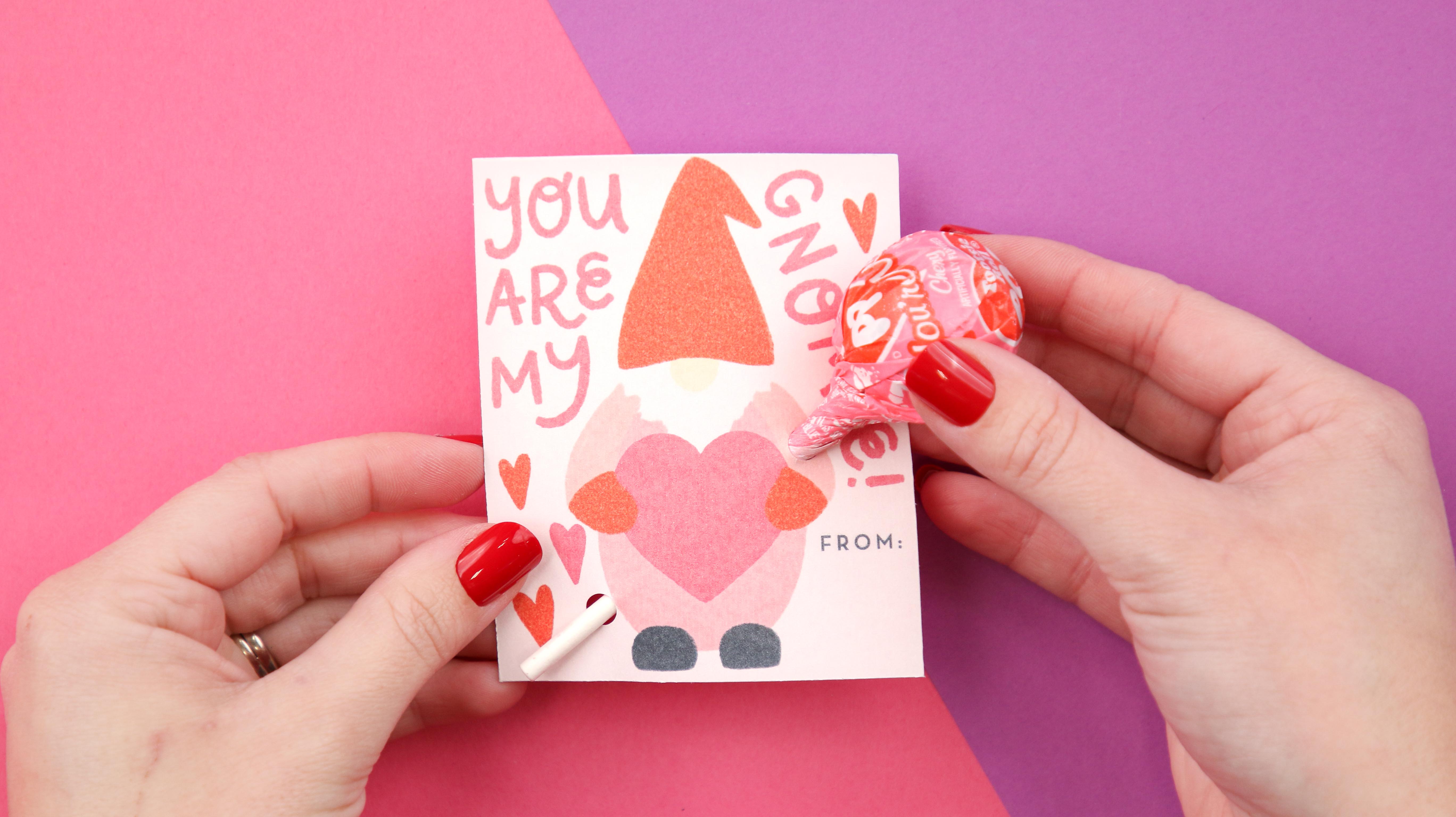 Valentine's Day Printable Gnome Cards - Sweet Red Poppy