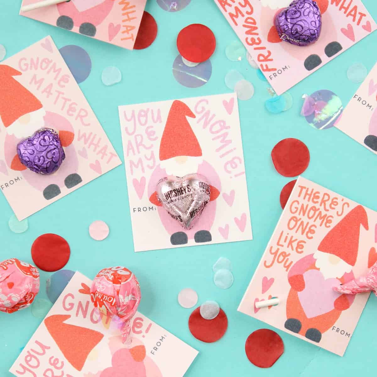 Valentine's Day Printable Gnome Cards - Sweet Red Poppy