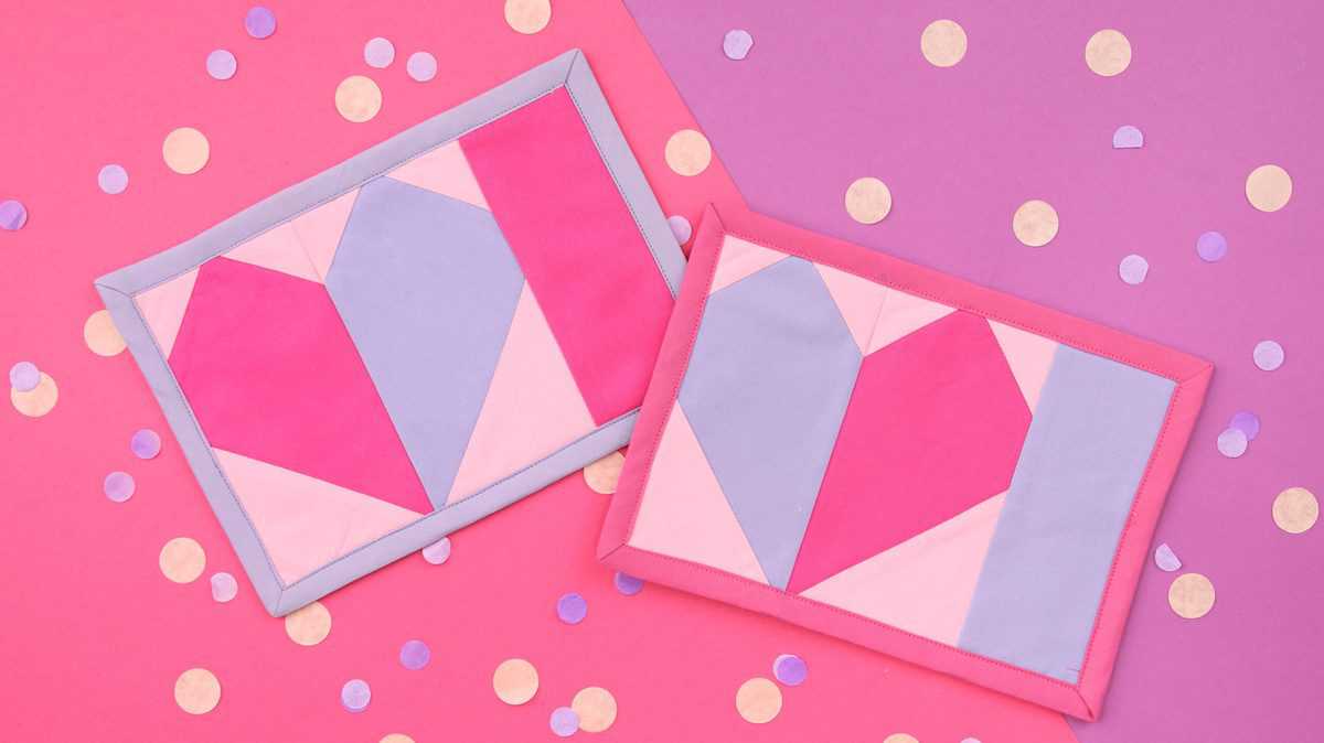 Valentine's Heart Mug Rug Pattern - Sweet Red Poppy