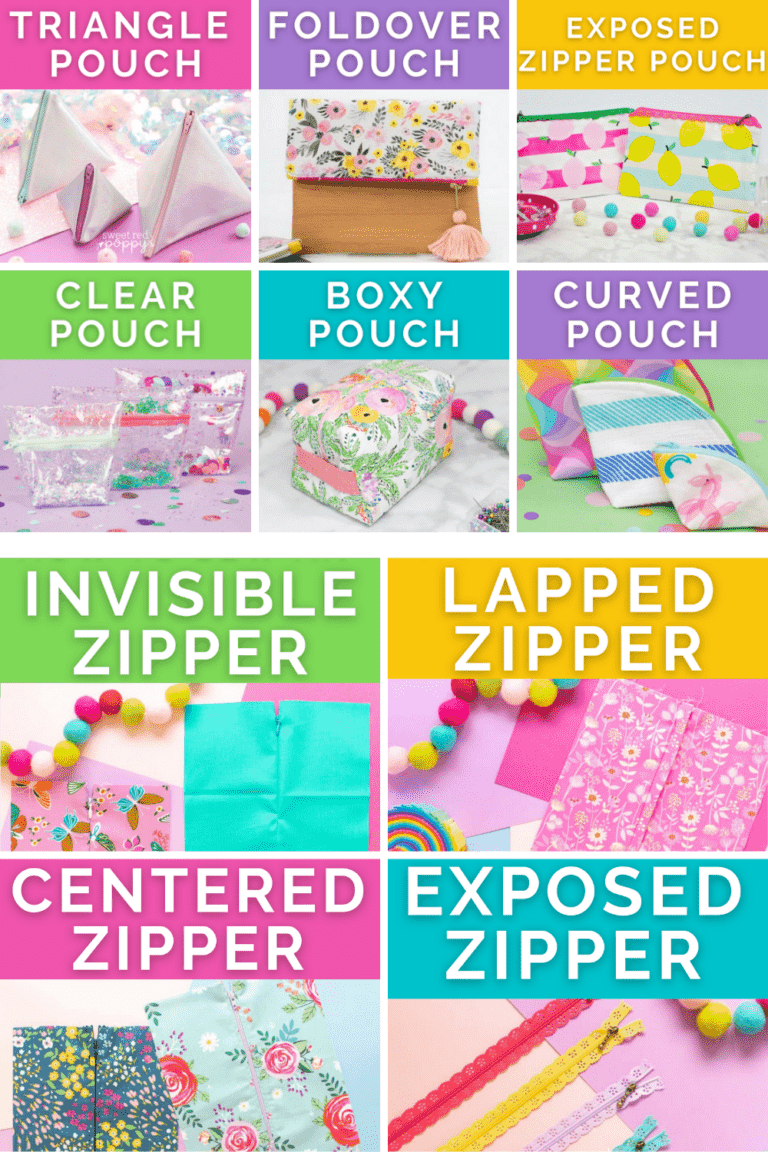 How to Sew a Zipper 4 Different Ways - Sweet Red Poppy
