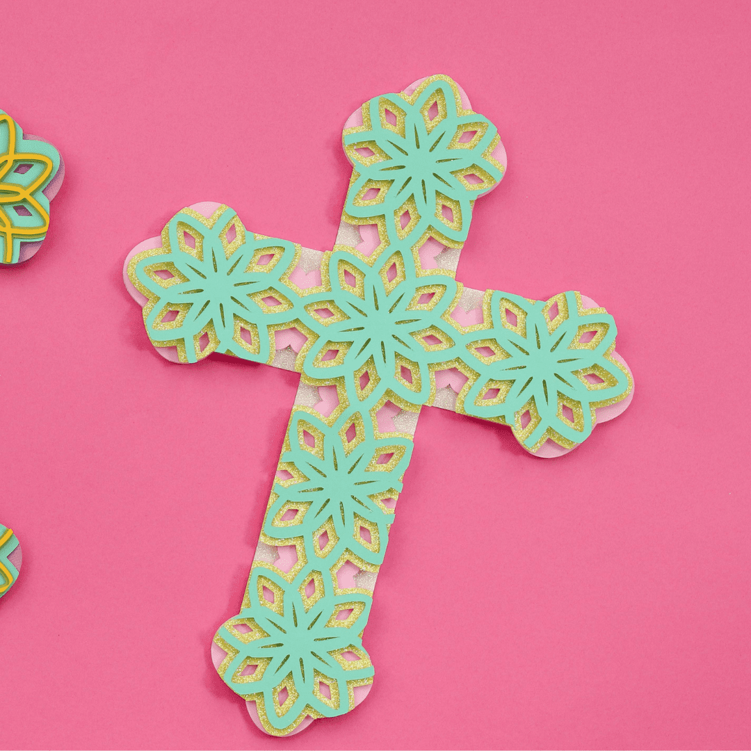 3D Layered Easter Cross - Sweet Red Poppy