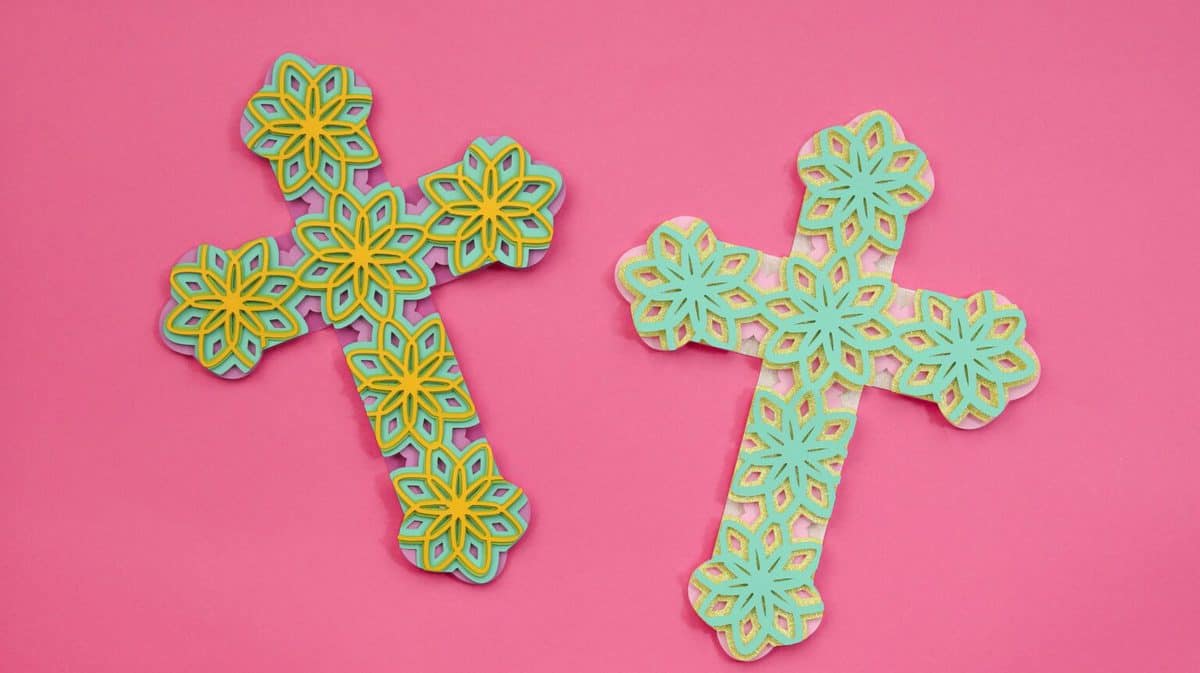 3D Layered Easter Cross - Sweet Red Poppy