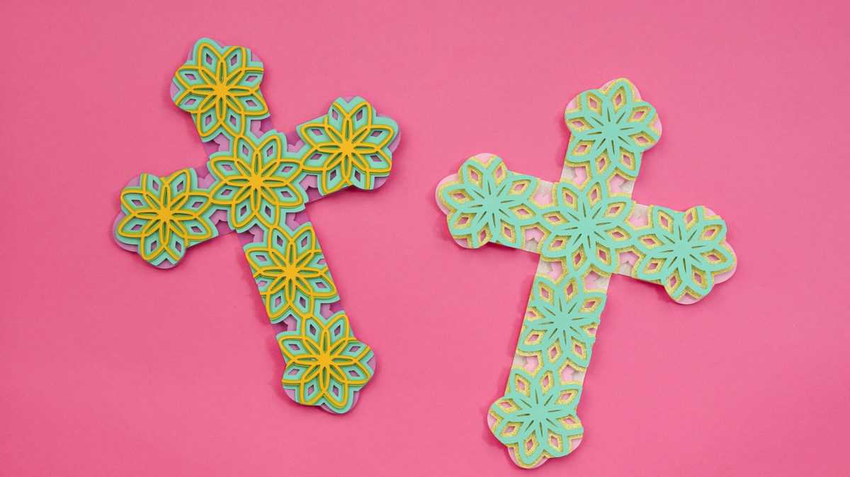 3D Layered Easter Cross - Sweet Red Poppy