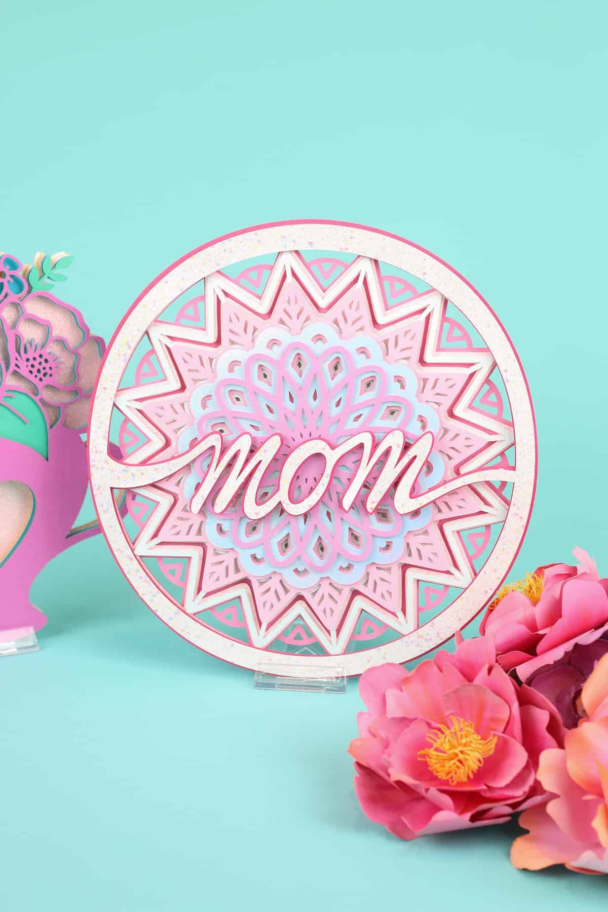 3D Layered Boutique Floral Mandala - Sweet Red Poppy