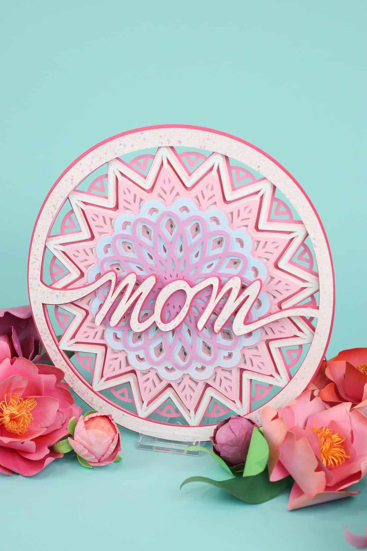 3D Layered Boutique Floral Mandala - Sweet Red Poppy