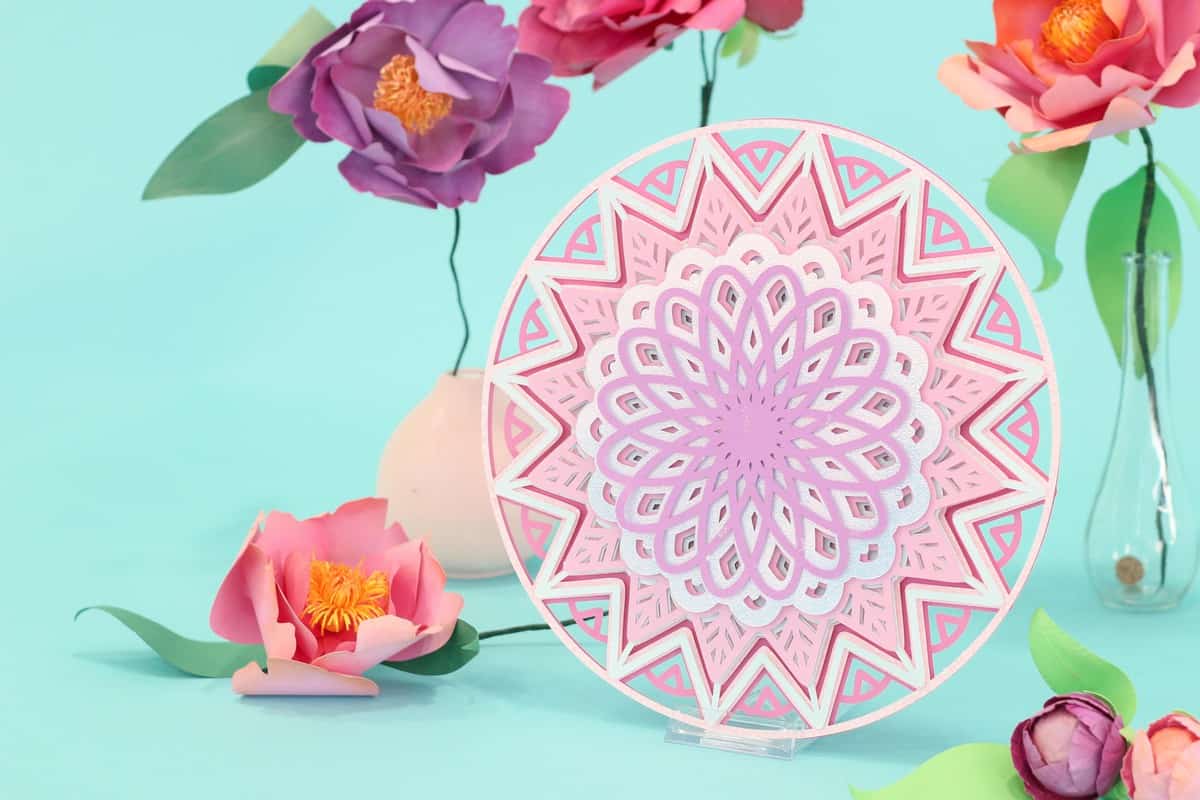 3D Layered Boutique Floral Mandala - Sweet Red Poppy