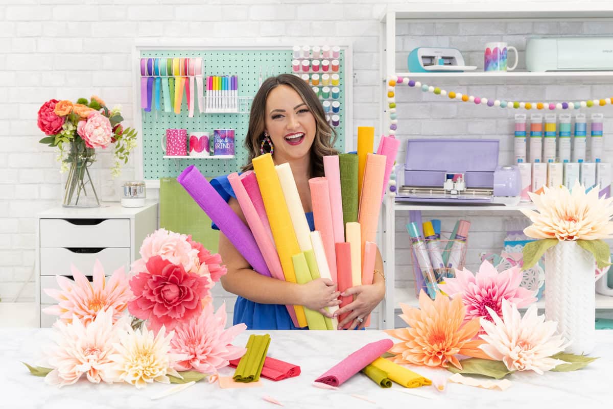 Oversized Crepe Paper Dahlia - Sweet Red Poppy