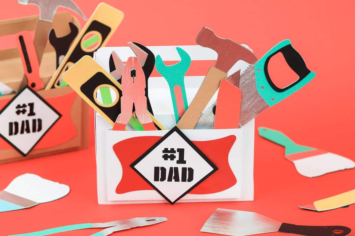 Father's Day 3D Tool Box Gift Box - Sweet Red Poppy