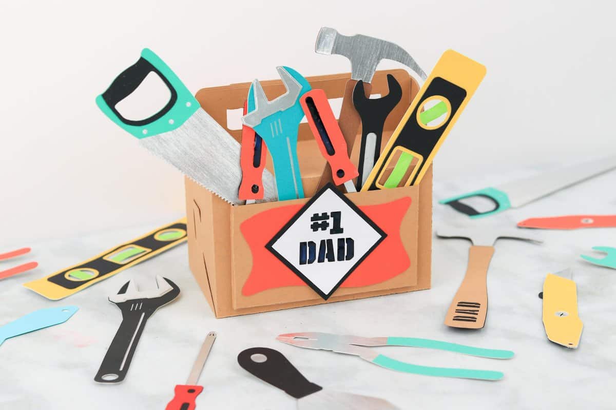 Father's Day 3D Tool Box Gift Box - Sweet Red Poppy