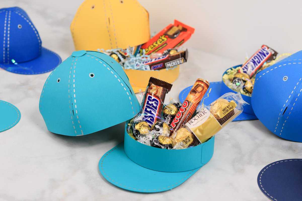 Baseball Hat 3D Gift Box Template - Sweet Red Poppy