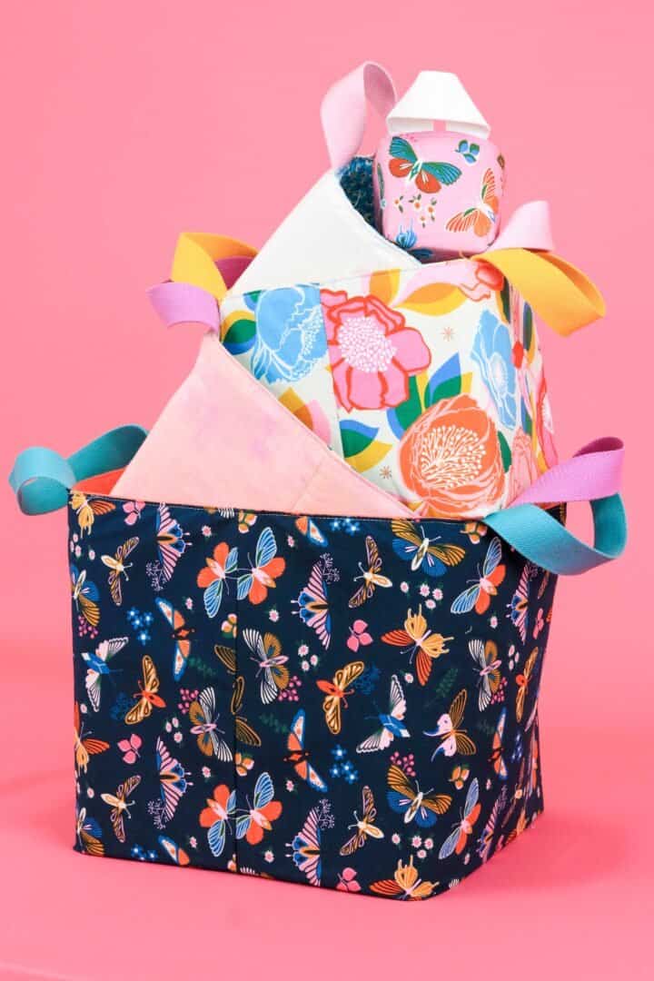 How to Sew Fabric Storage Bins - Sweet Red Poppy