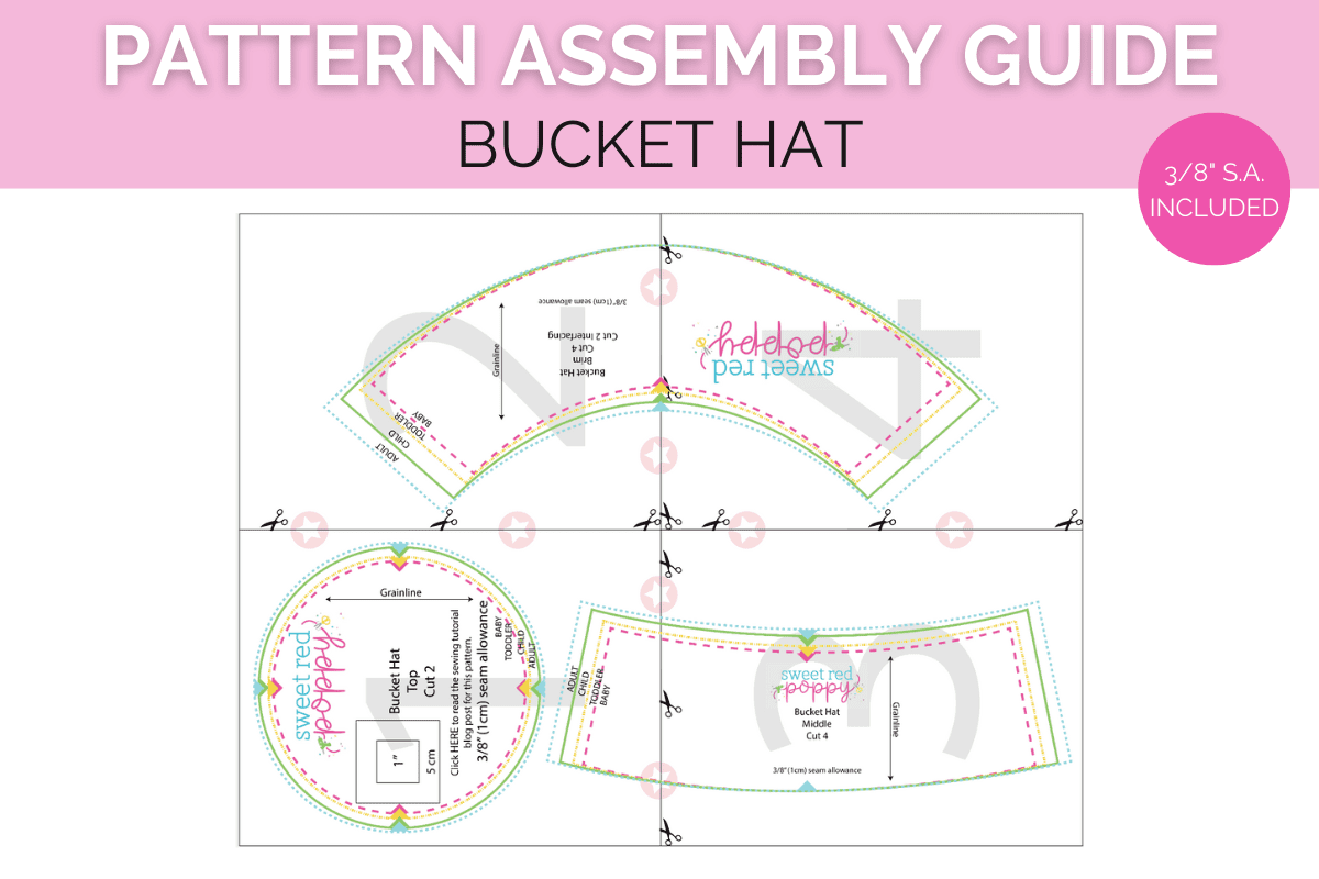 Bucket Hat Sewing Pattern | US sewing | Sweet Red Poppy
