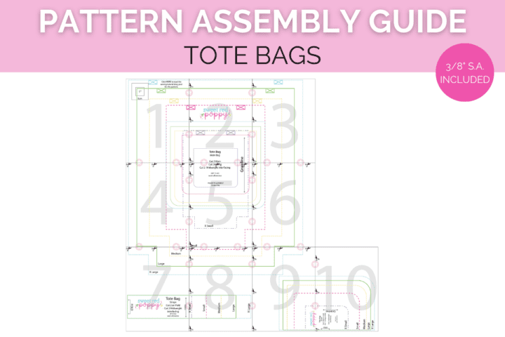 Tote Bag Sewing Pattern Free Pattern 5 Sizes Sweet Red Poppy
