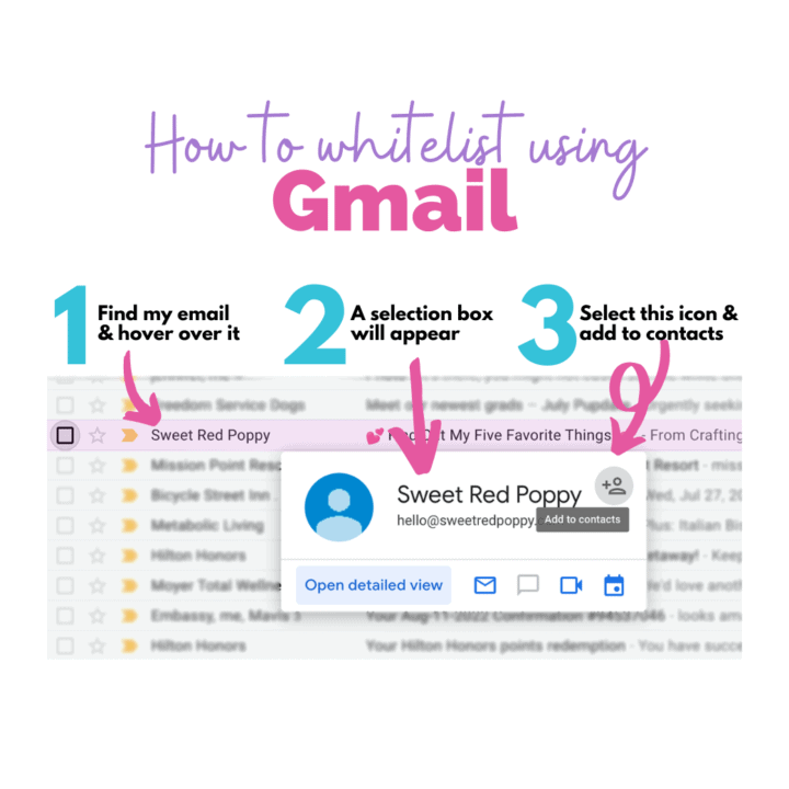 How to Whitelist Emails - Sweet Red Poppy
