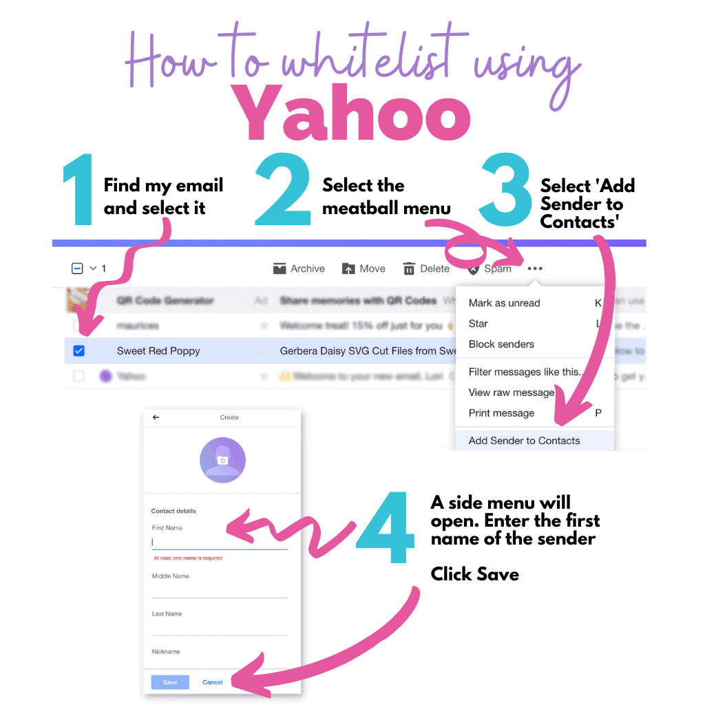 How to Whitelist Emails - Sweet Red Poppy