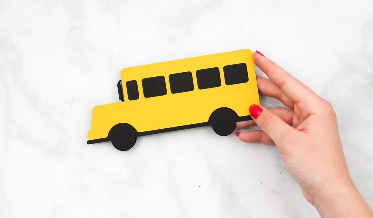 Back-To-School Paper Bus Gift Card Holder - Sweet Red Poppy