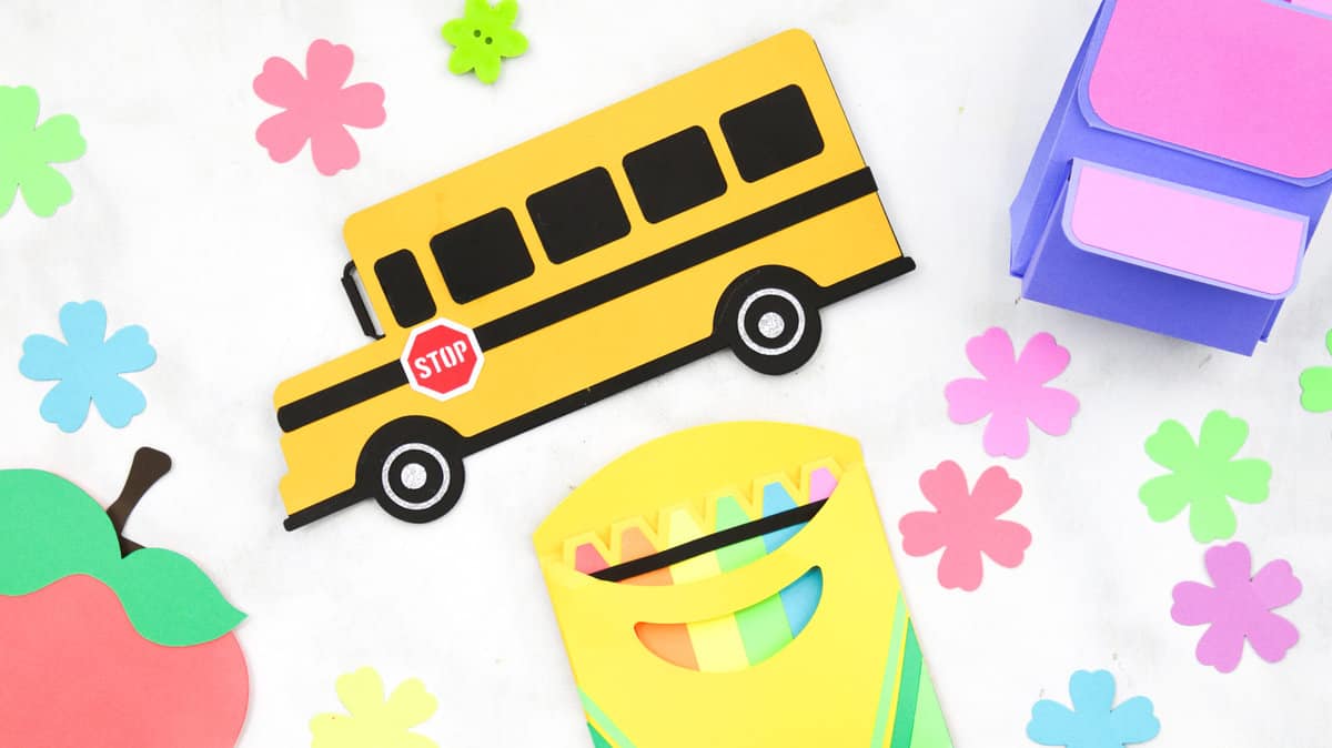 Back-To-School Paper Bus Gift Card Holder - Sweet Red Poppy
