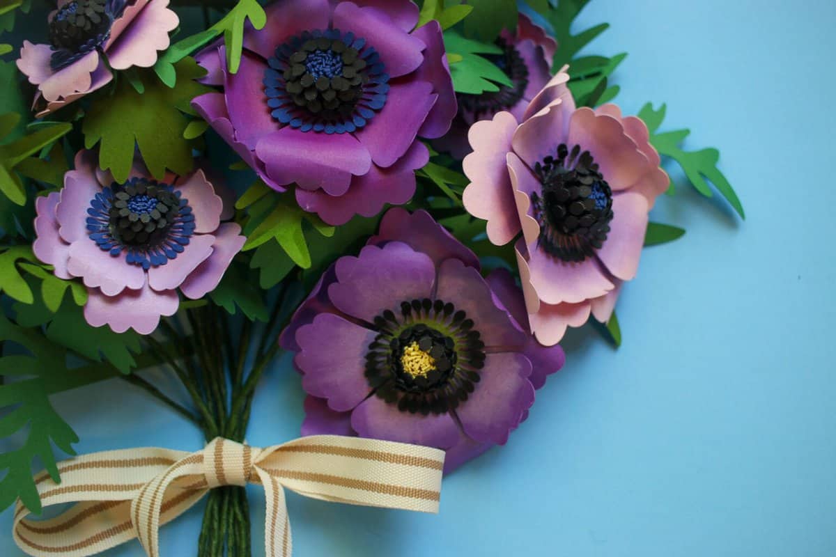 DIY Paper Anemone Flower Template - Sweet Red Poppy