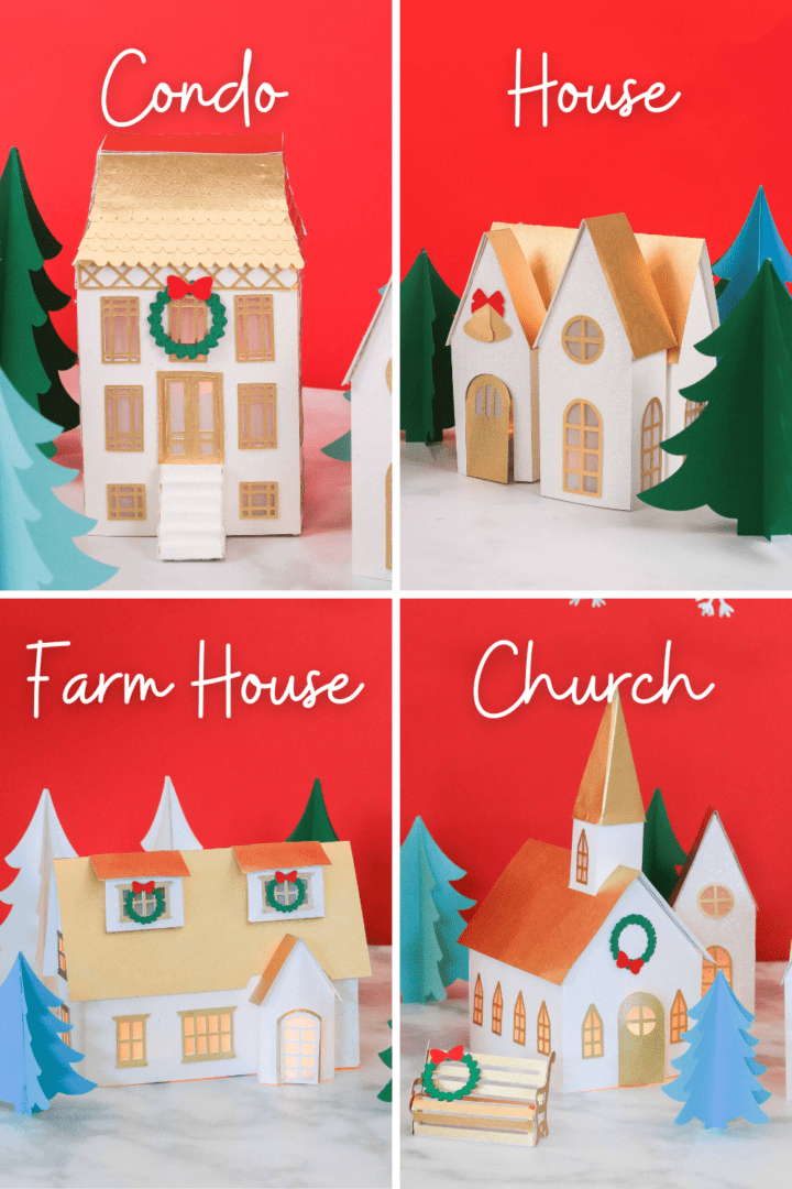 Paper Christmas Village Free Template - Sweet Red Poppy