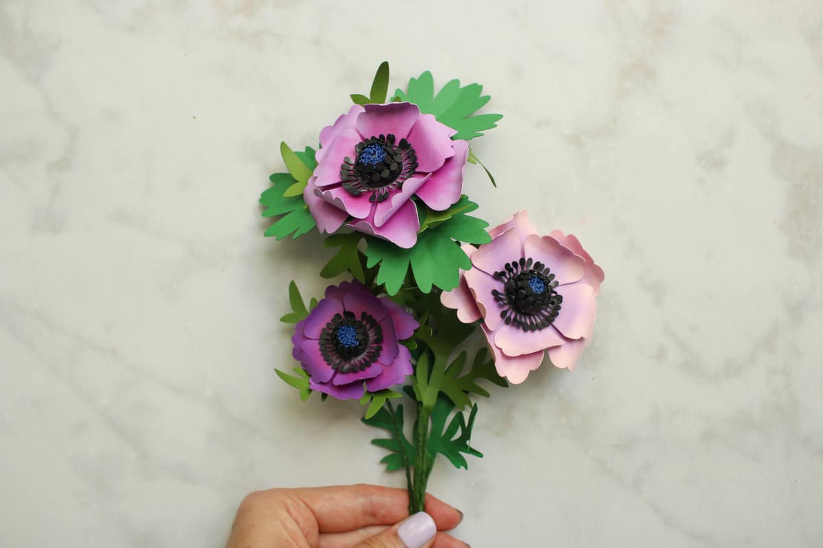 DIY Paper Anemone Flower Template - Sweet Red Poppy