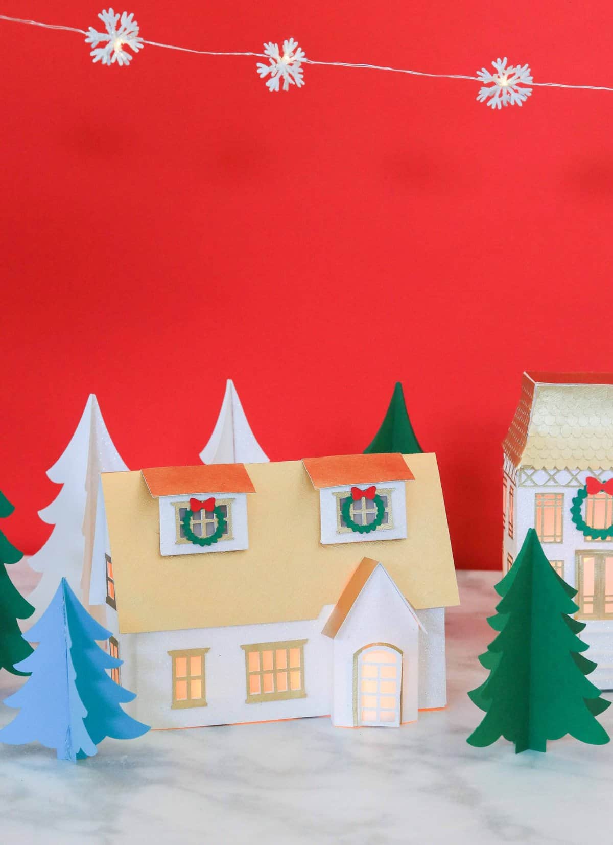 Paper Christmas Village Free Template - Sweet Red Poppy