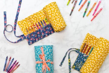 Pencil Roll Sewing Pattern for Colored Pencils or Crayons - Sweet Red Poppy