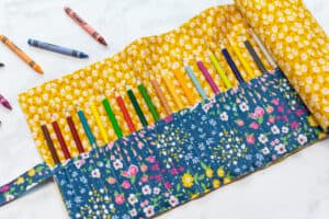 Pencil Roll Sewing Pattern for Colored Pencils or Crayons - Sweet Red Poppy