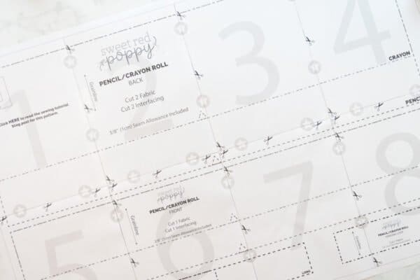 Pencil Roll Sewing Pattern for Colored Pencils or Crayons - Sweet Red Poppy