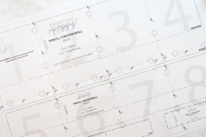 Pencil Roll Sewing Pattern for Colored Pencils or Crayons - Sweet Red Poppy