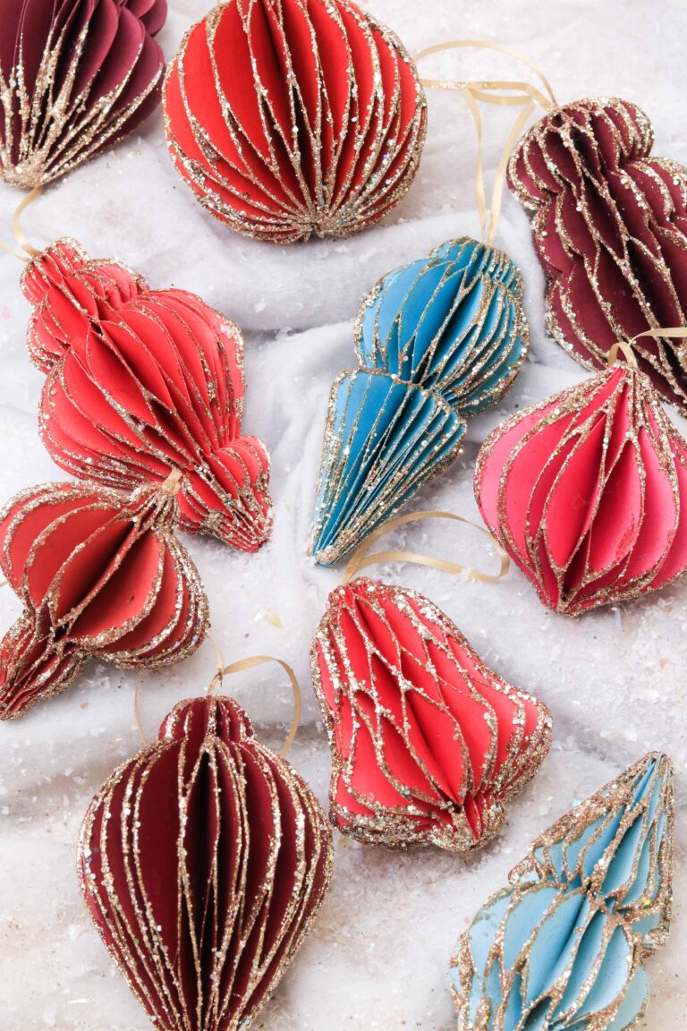 How to Make Honeycomb Paper Christmas Ornaments - Sweet Red Poppy