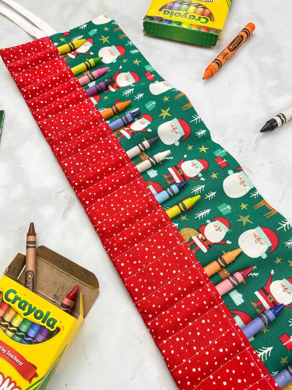 Pencil Roll Sewing Pattern for Colored Pencils or Crayons - Sweet Red Poppy