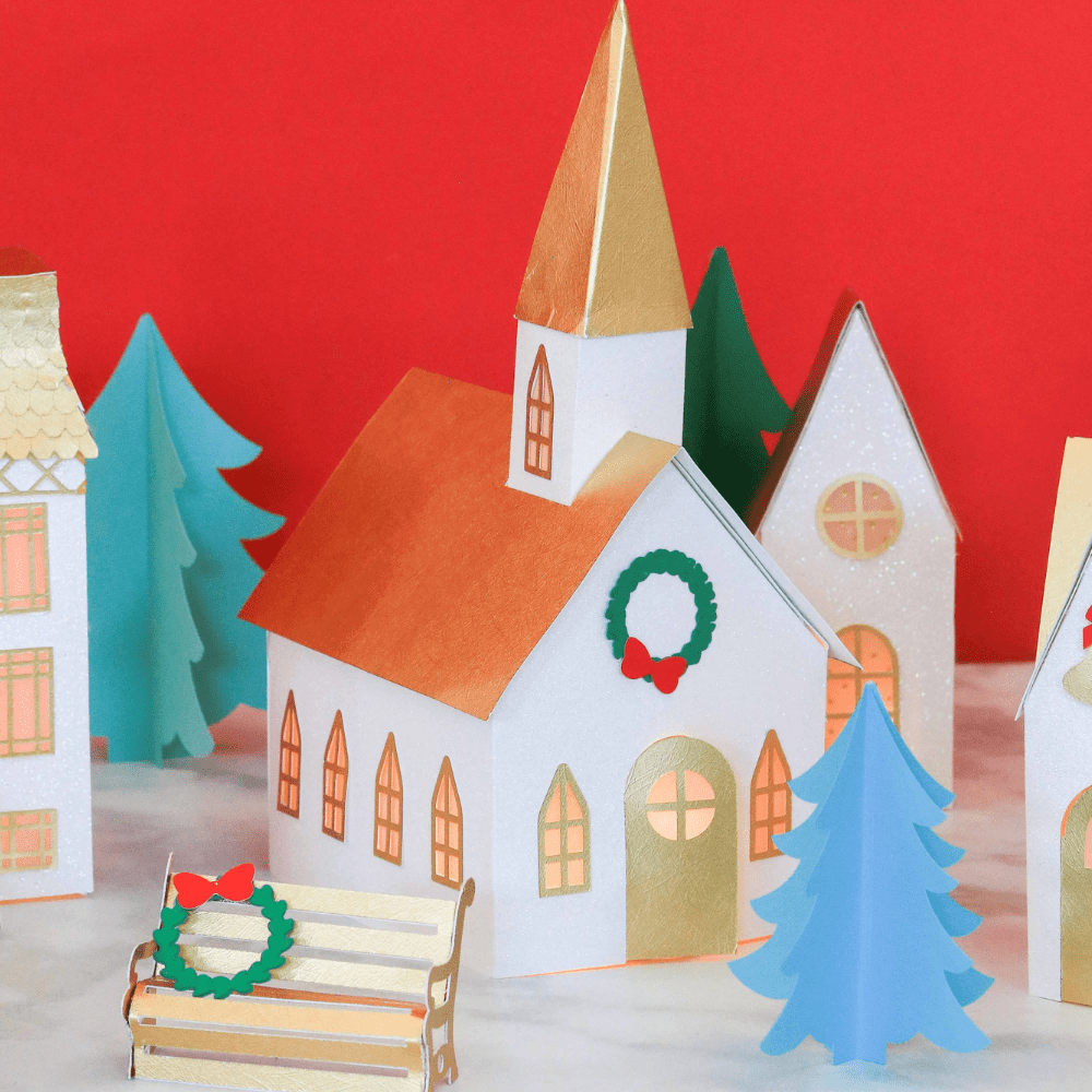 Christmas Paper Church - Sweet Red Poppy