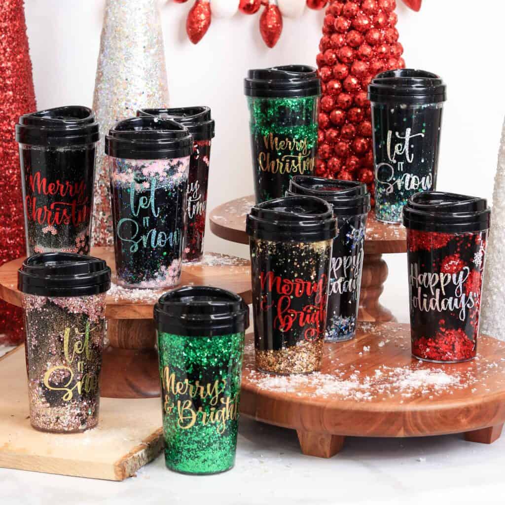How To Make DIY Dollar Tree Snow Globe Tumblers Sweet Red Poppy