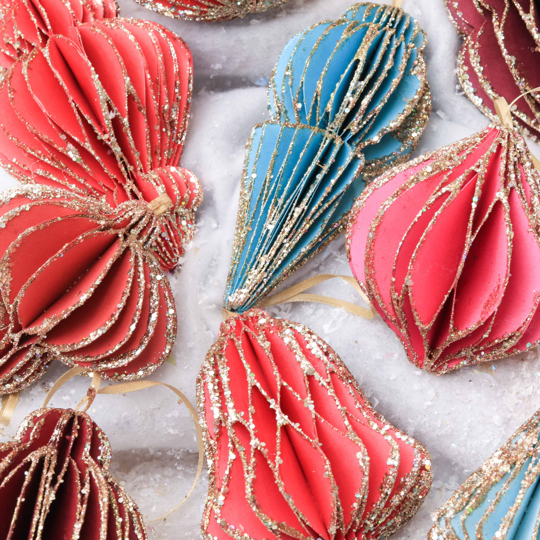 How to Make Honeycomb Paper Christmas Ornaments - Sweet Red Poppy