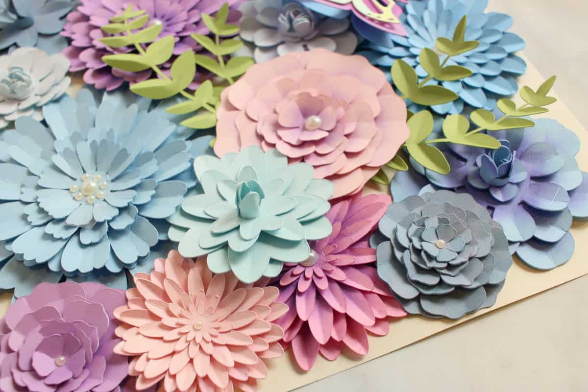 Layered Paper Flower Shadow Box - Sweet Red Poppy