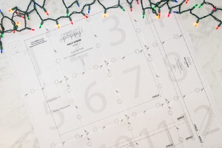 Free Apron Pattern | How to Sew a Half Apron - Sweet Red Poppy