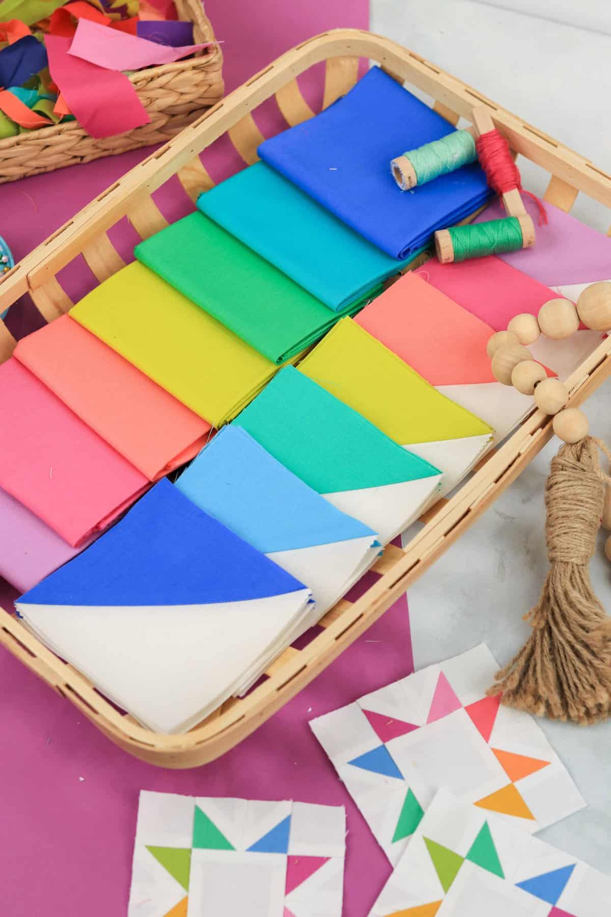 How to Sew a Half Square Triangle - Eight at a Time - Sweet Red Poppy