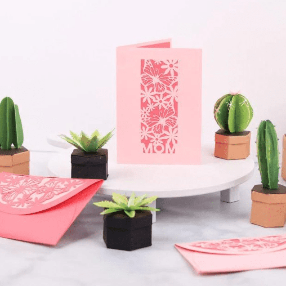 DIY Layered Butterfly and Flower Mother's Day Card Template - Sweet Red ...