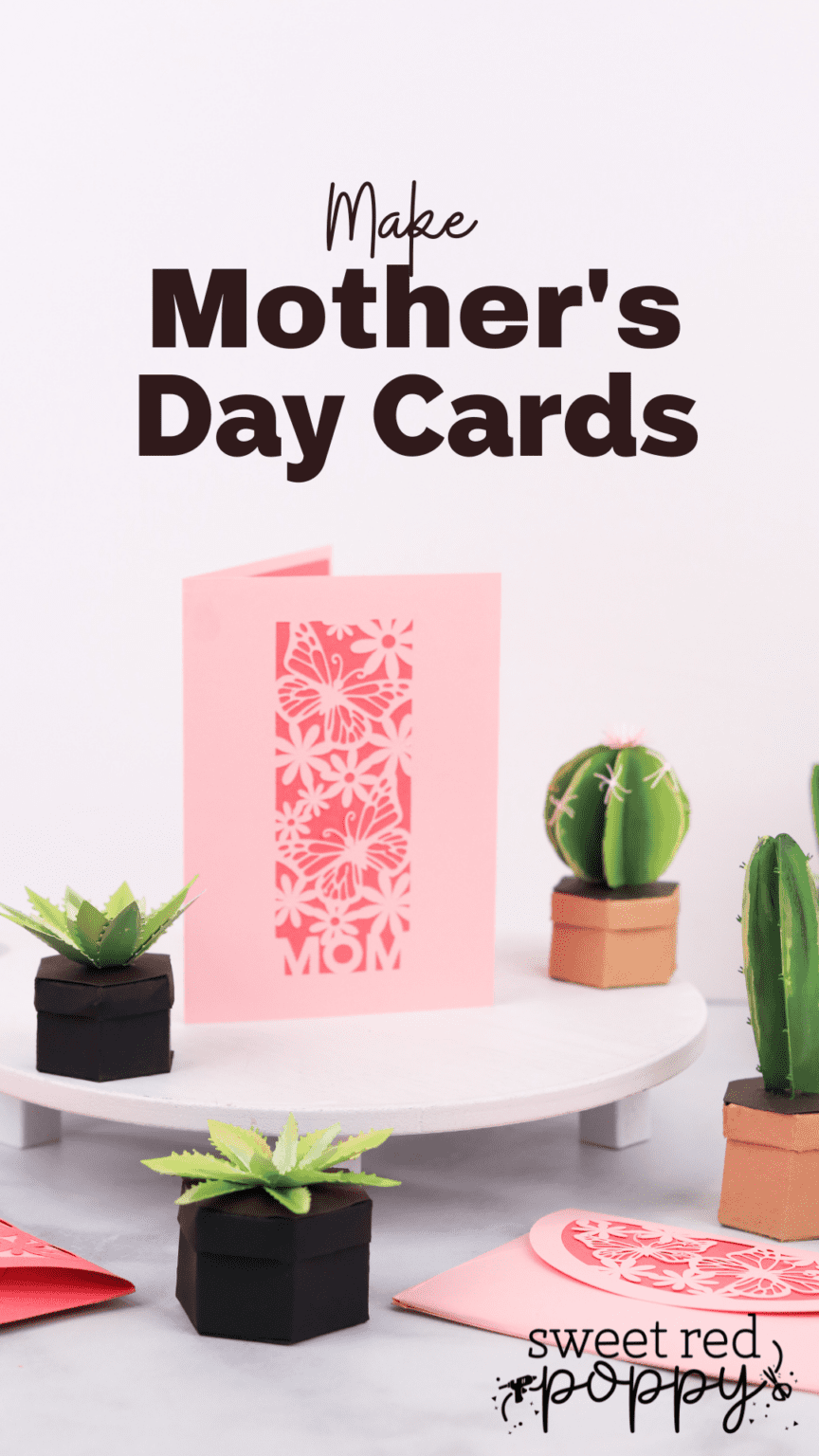 DIY Layered Butterfly and Flower Mother's Day Card Template - Sweet Red ...