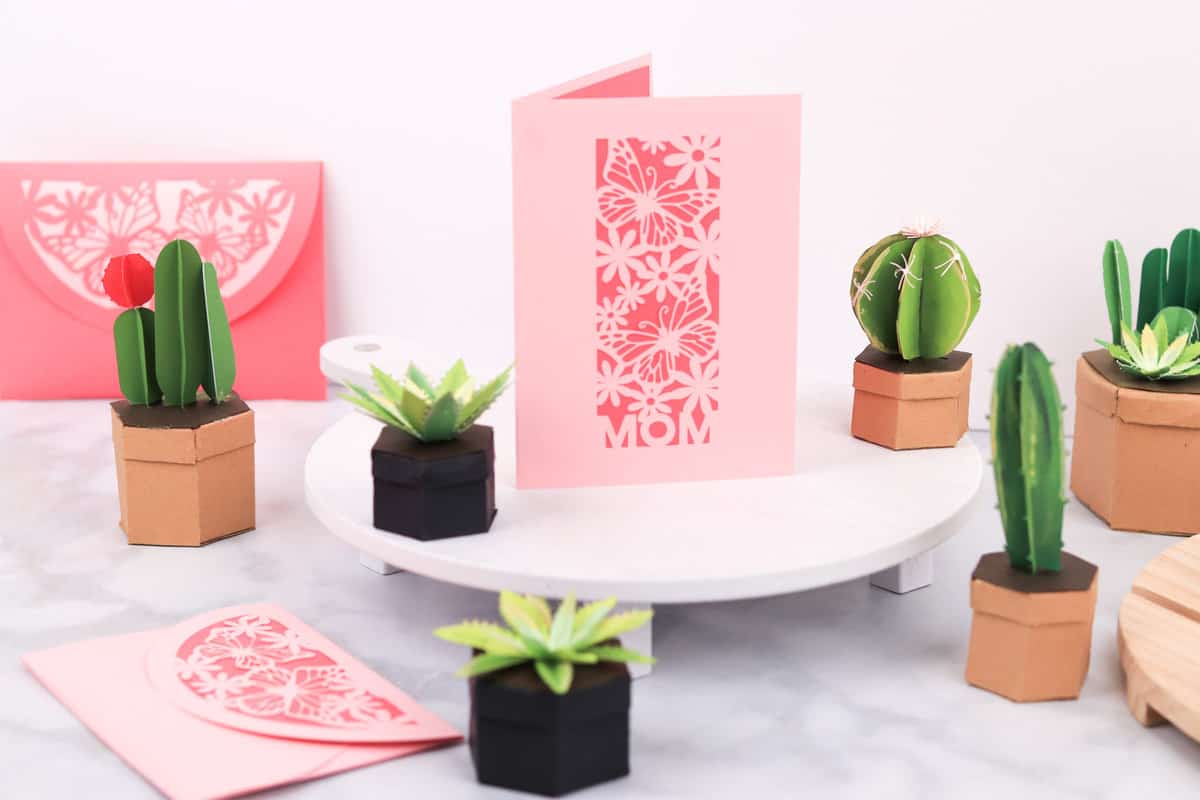 DIY Layered Butterfly and Flower Mother's Day Card Template - Sweet Red ...