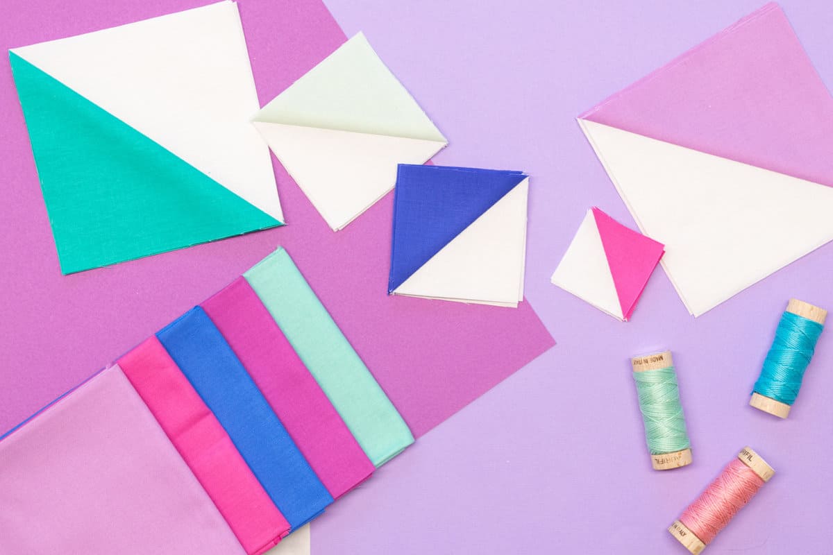 How to Sew a Half Square Triangle - Two at a Time - Sweet Red Poppy